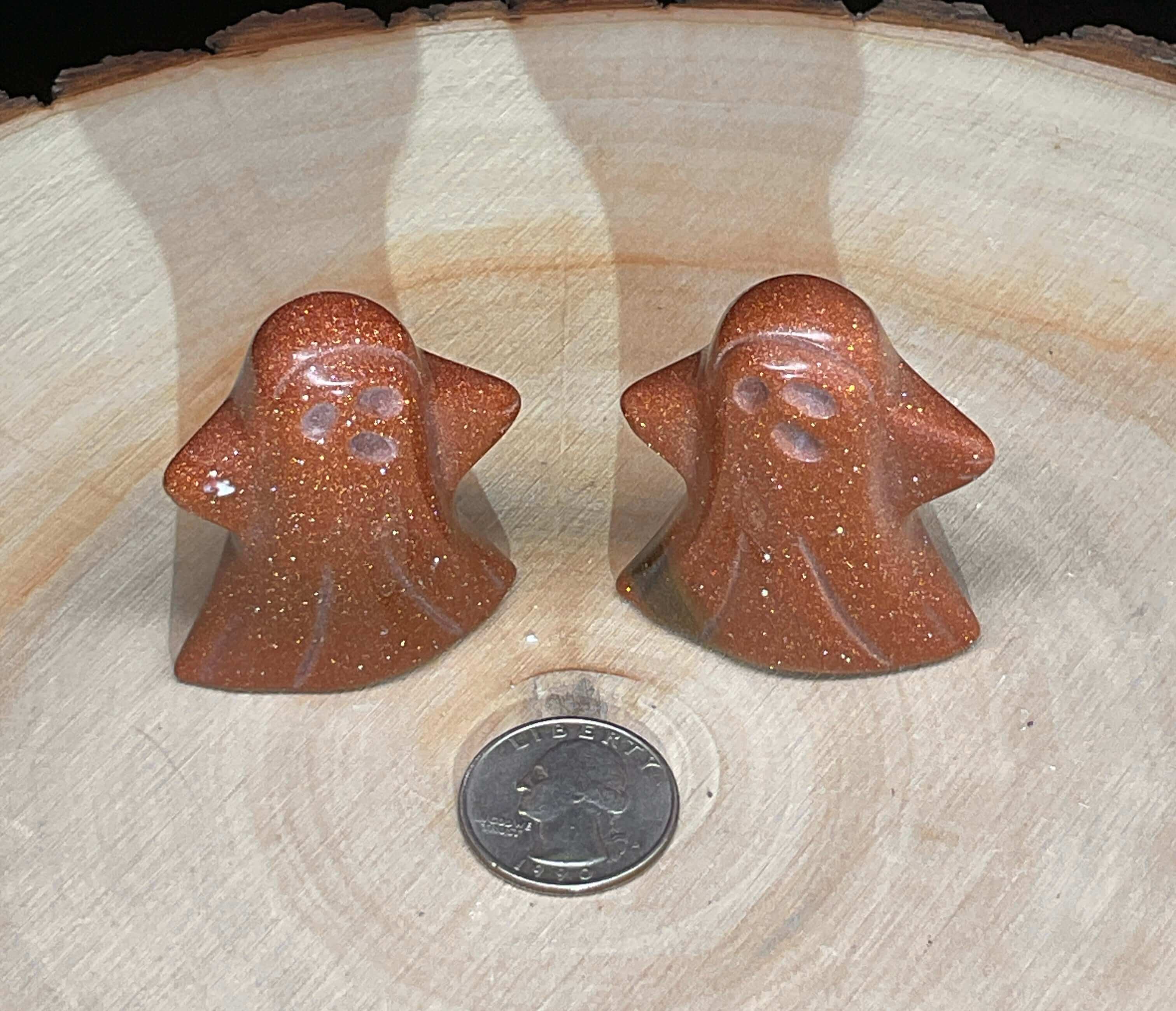Desert Oasis Minerals, Carving - Goldstone Ghost - 2 Inch