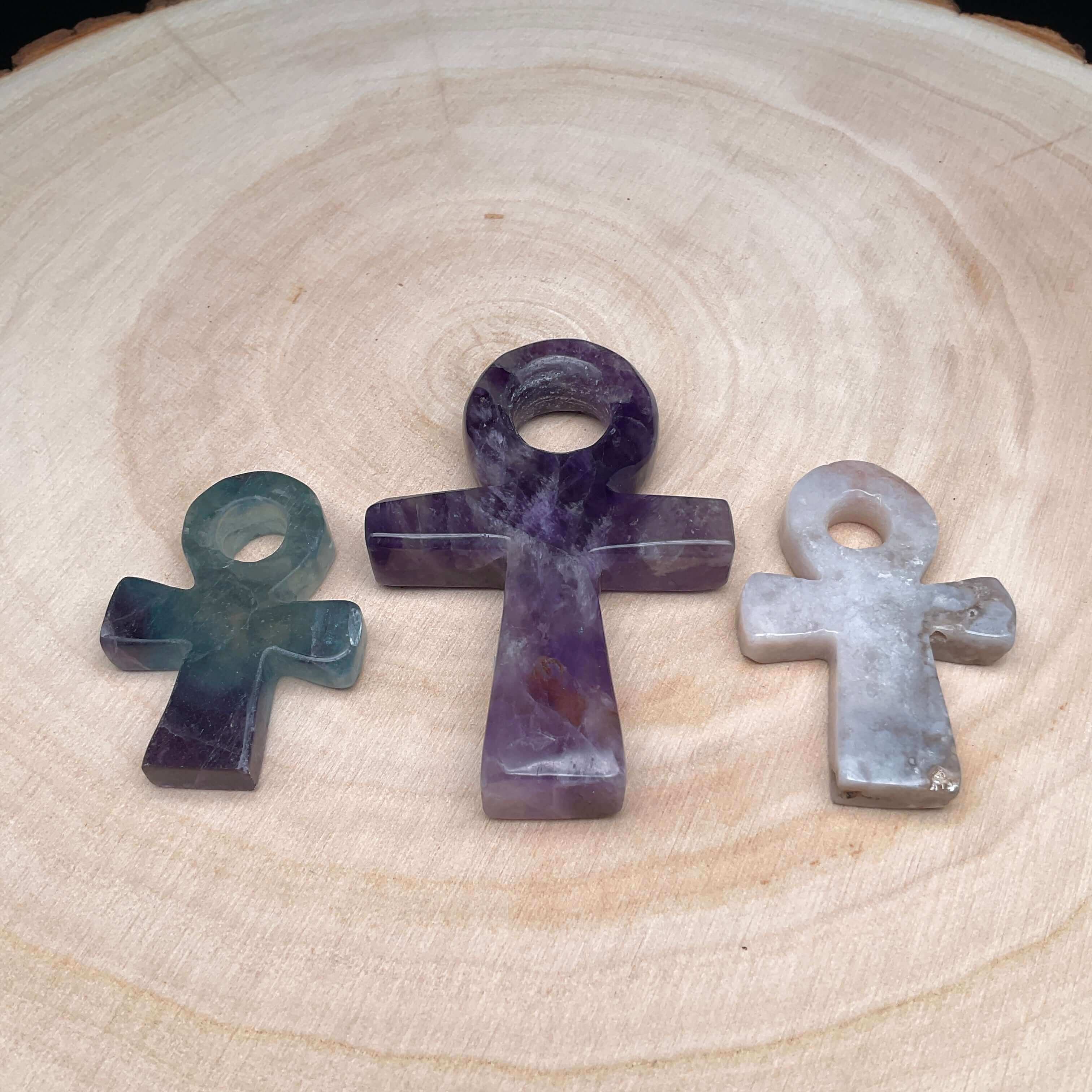 Desert Oasis Minerals, Crystal Ankh Carving