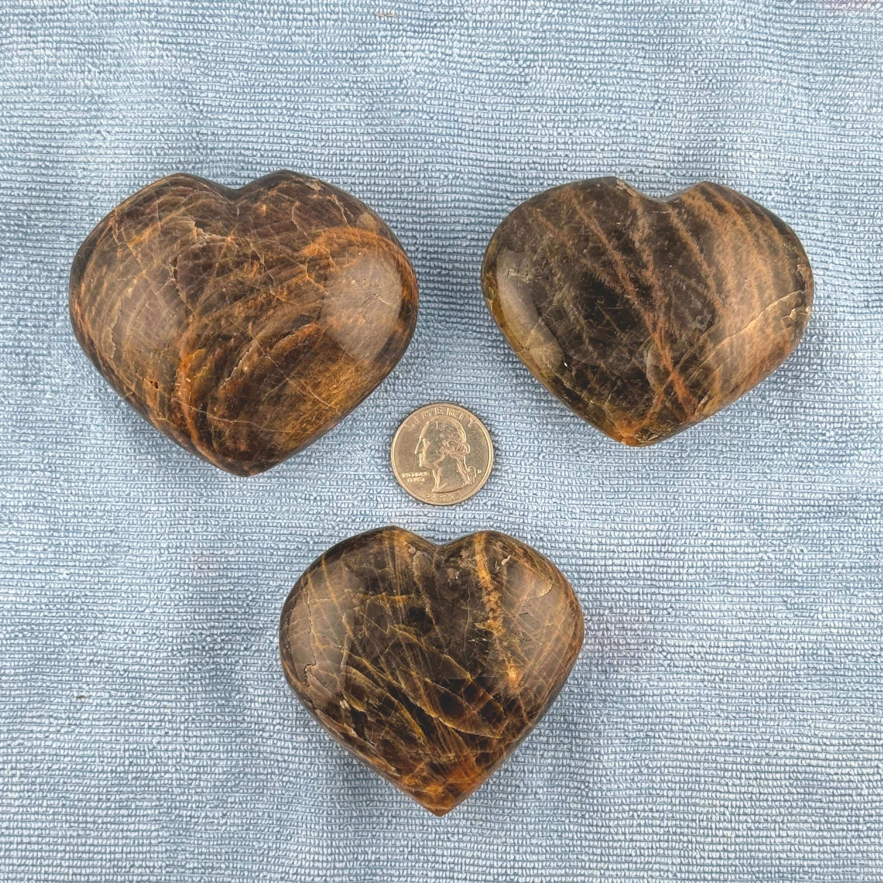 Desert Oasis Minerals, Black Moonstone Heart Carving