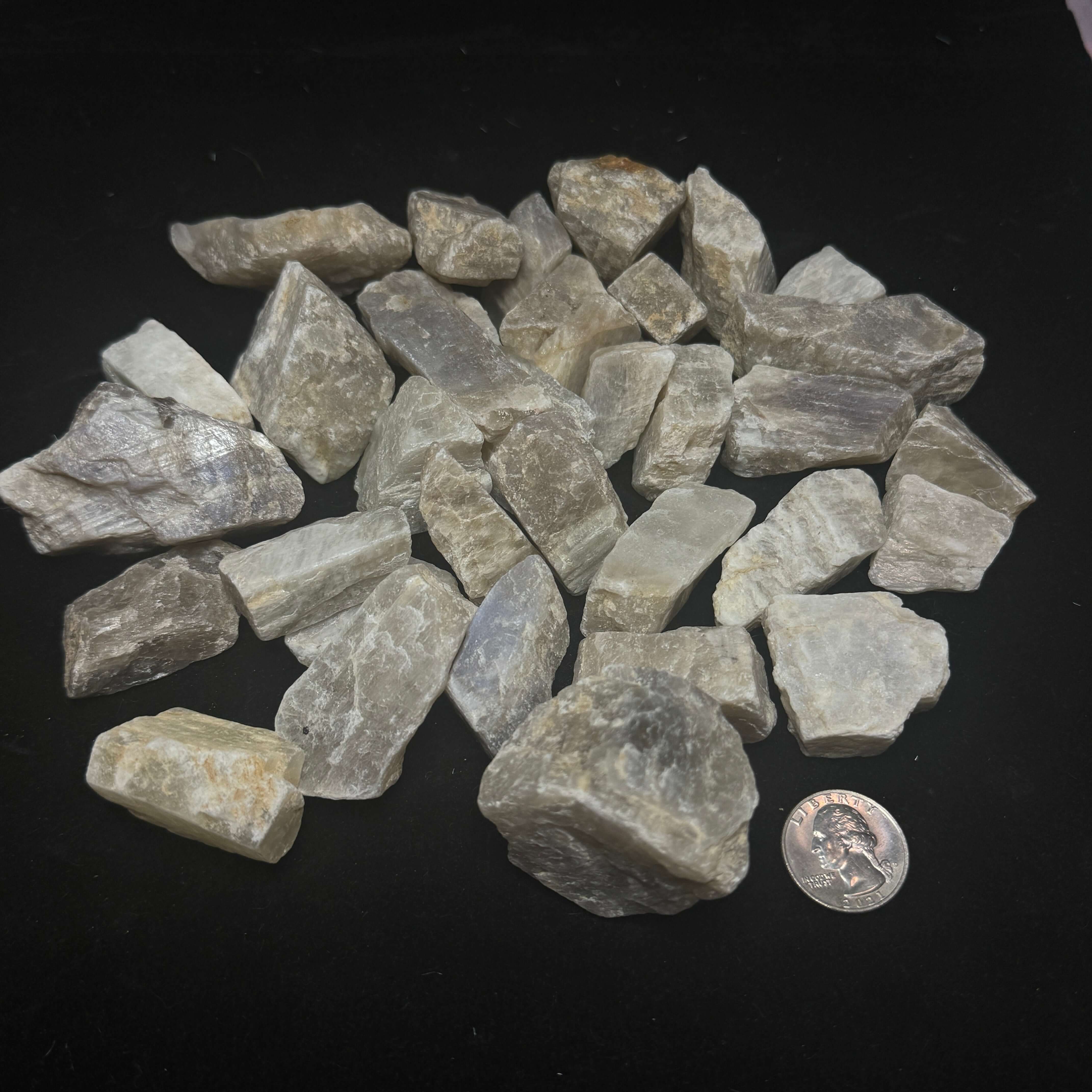 Desert Oasis Minerals, Blue Flash Moonstone Rough - 1/2 lb