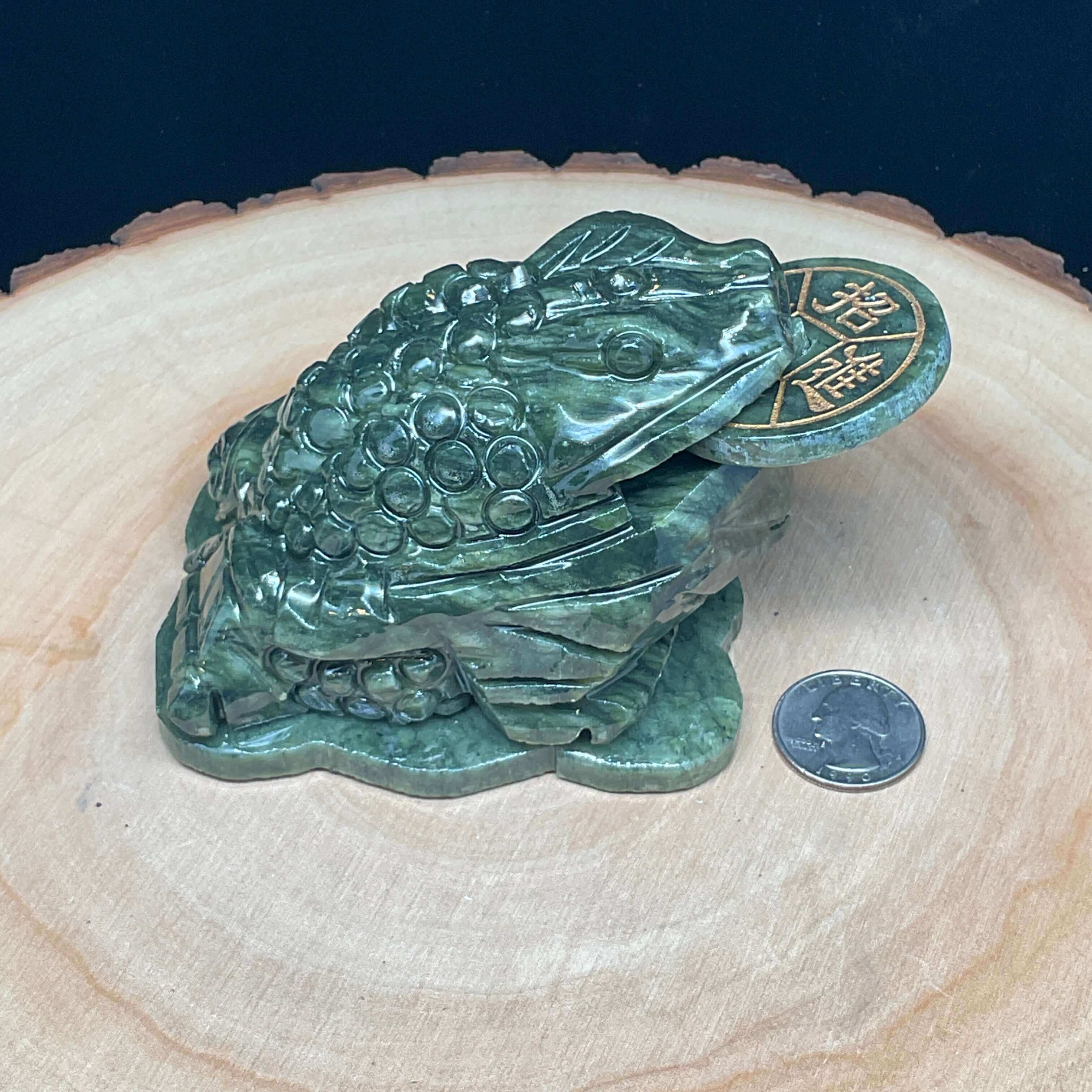 Desert Oasis Minerals, Money Frog Carving - 3.5 inch