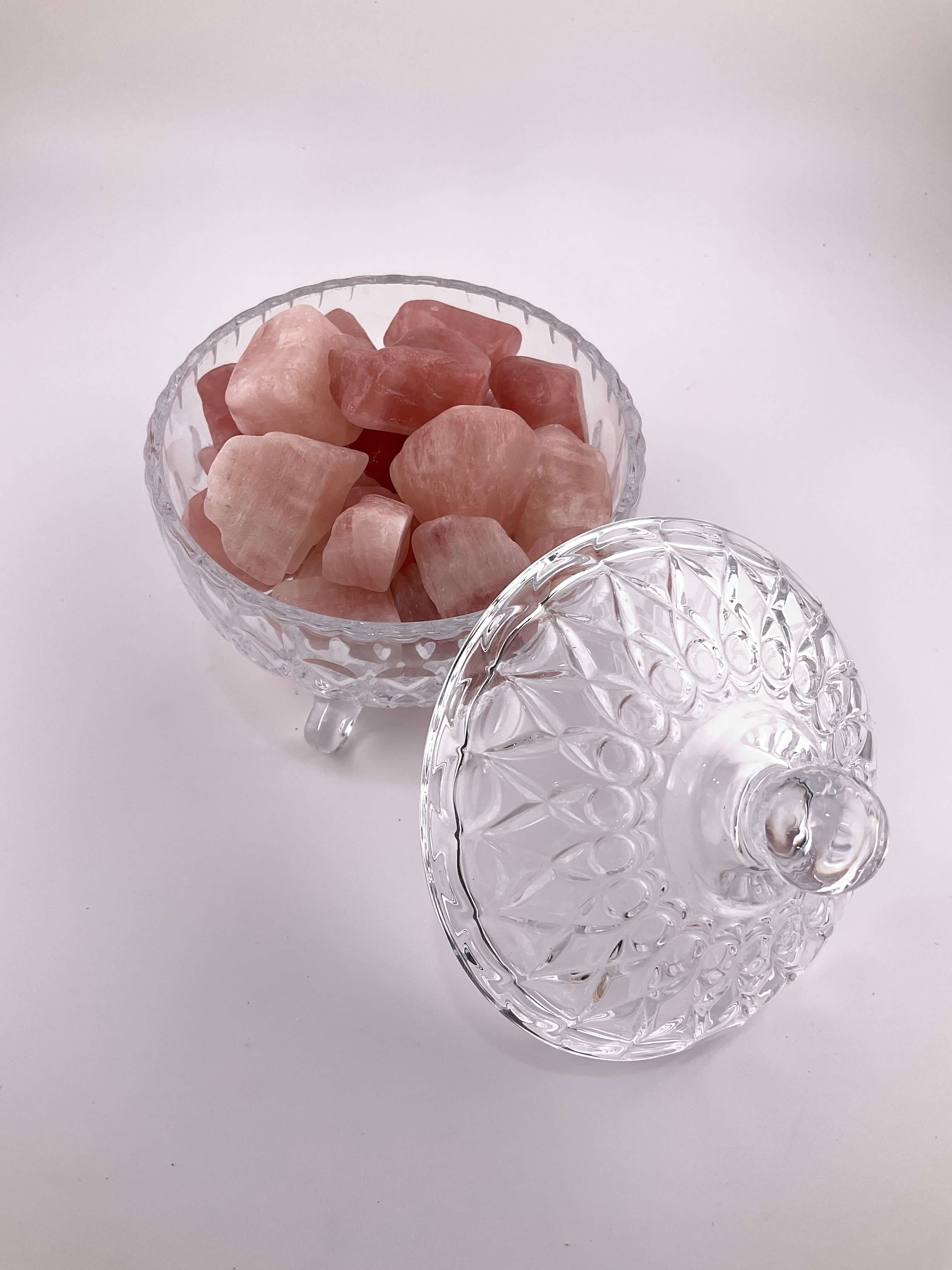 Desert Oasis Minerals, Semi-Polished Pink Banded Calcite with Glass ...
