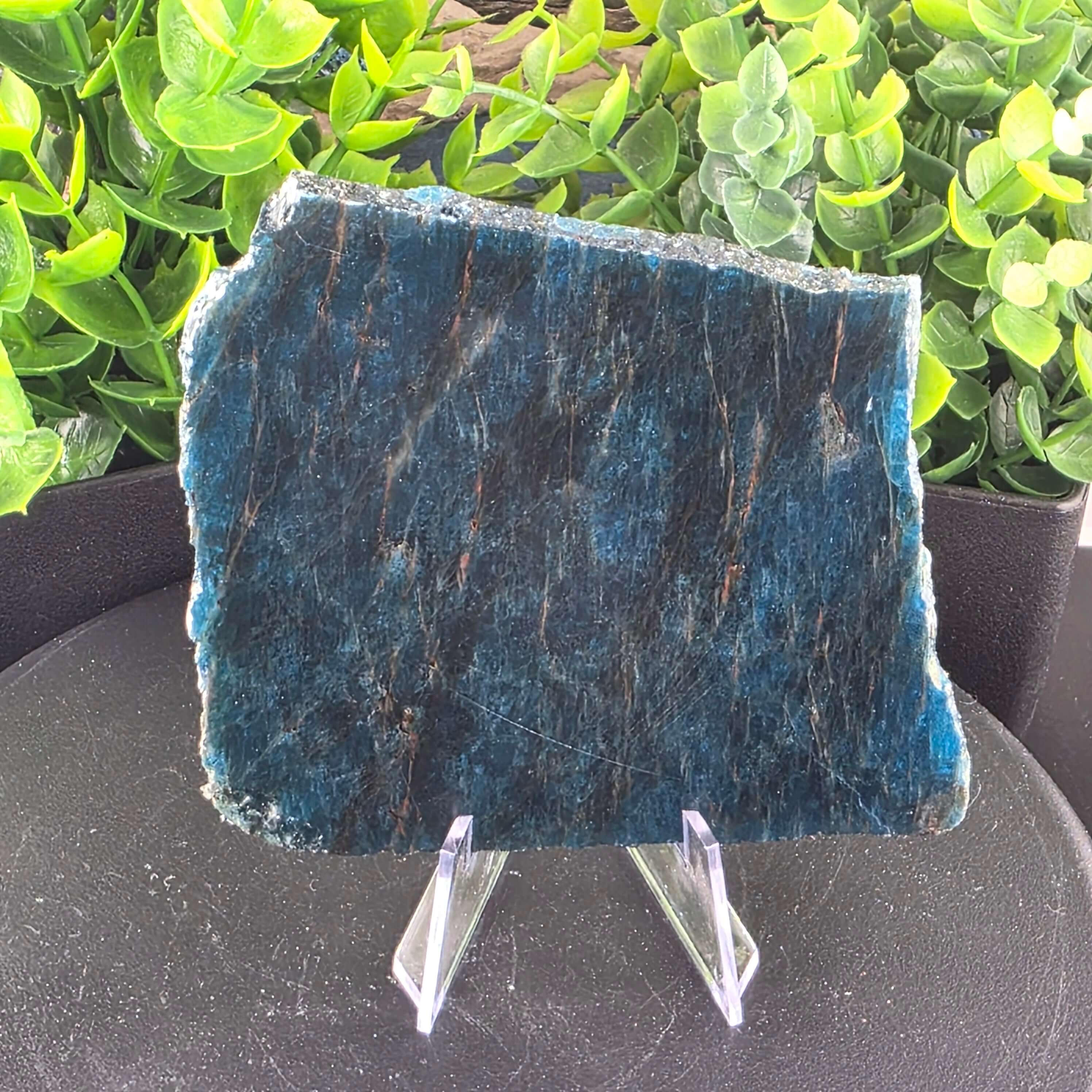 Polished Blue Apatite Slab - Unique Mineral Display