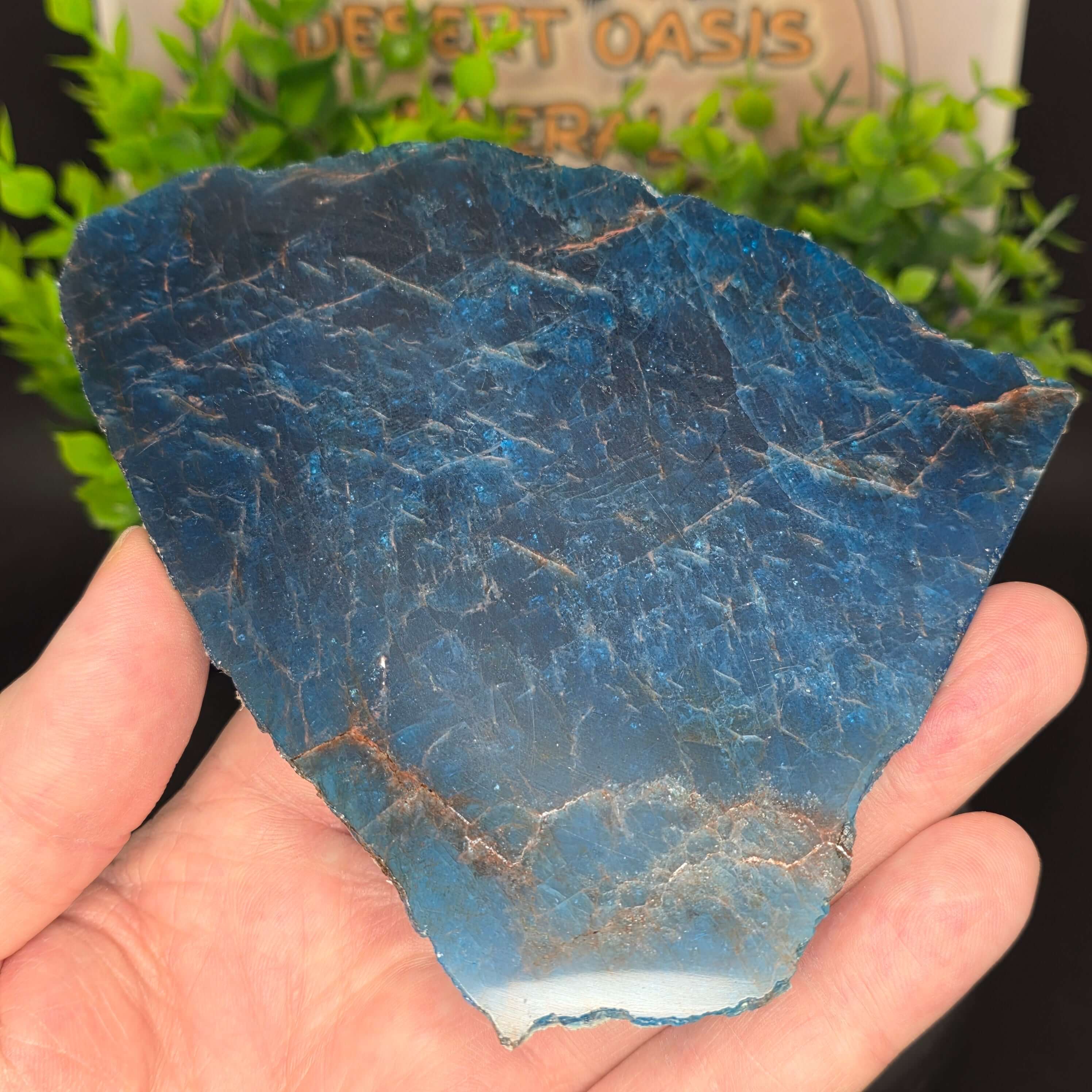 Polished Blue Apatite Slab - Unique Mineral Gemstone