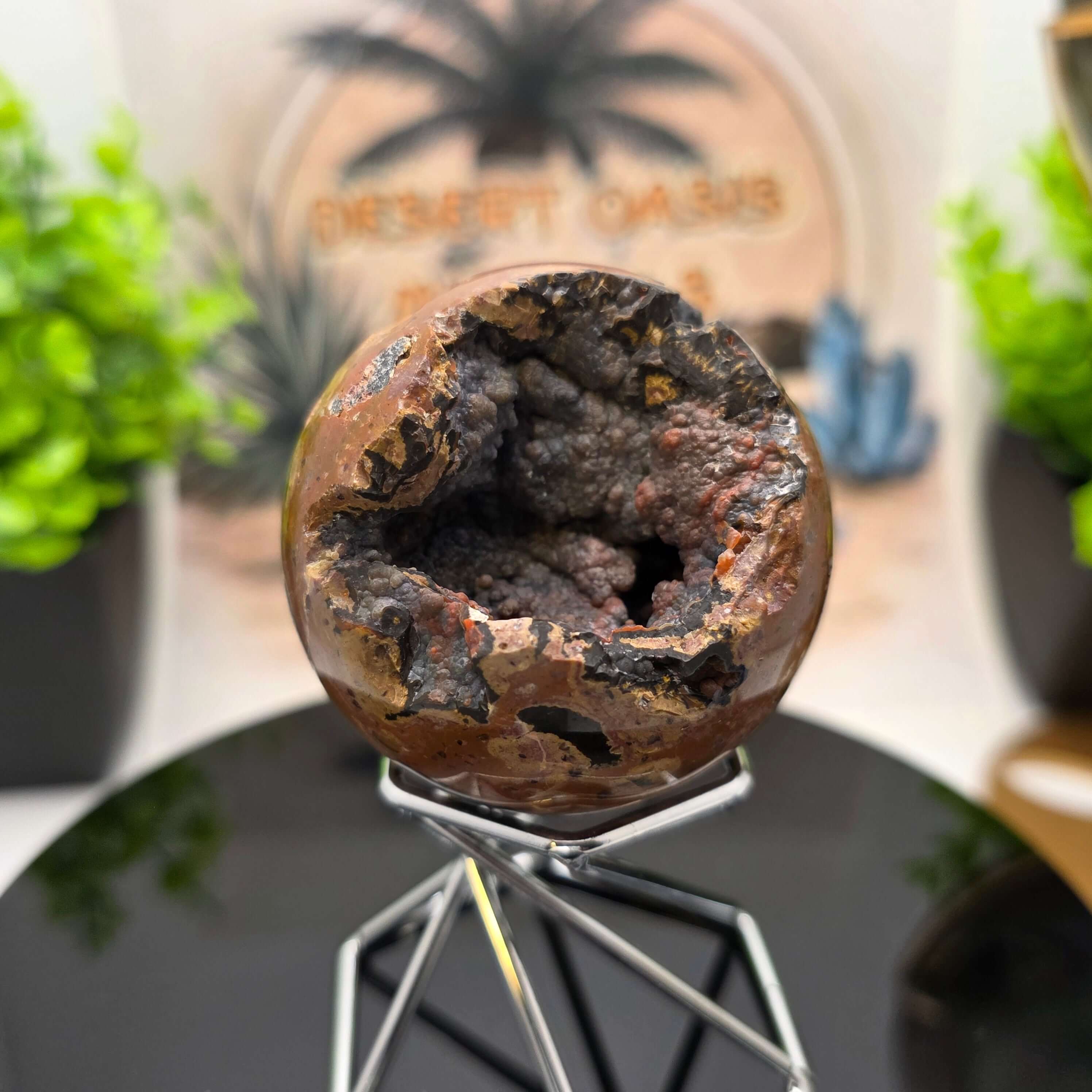 Red Fox Agate Sphere - Stunning Polished Home Decor